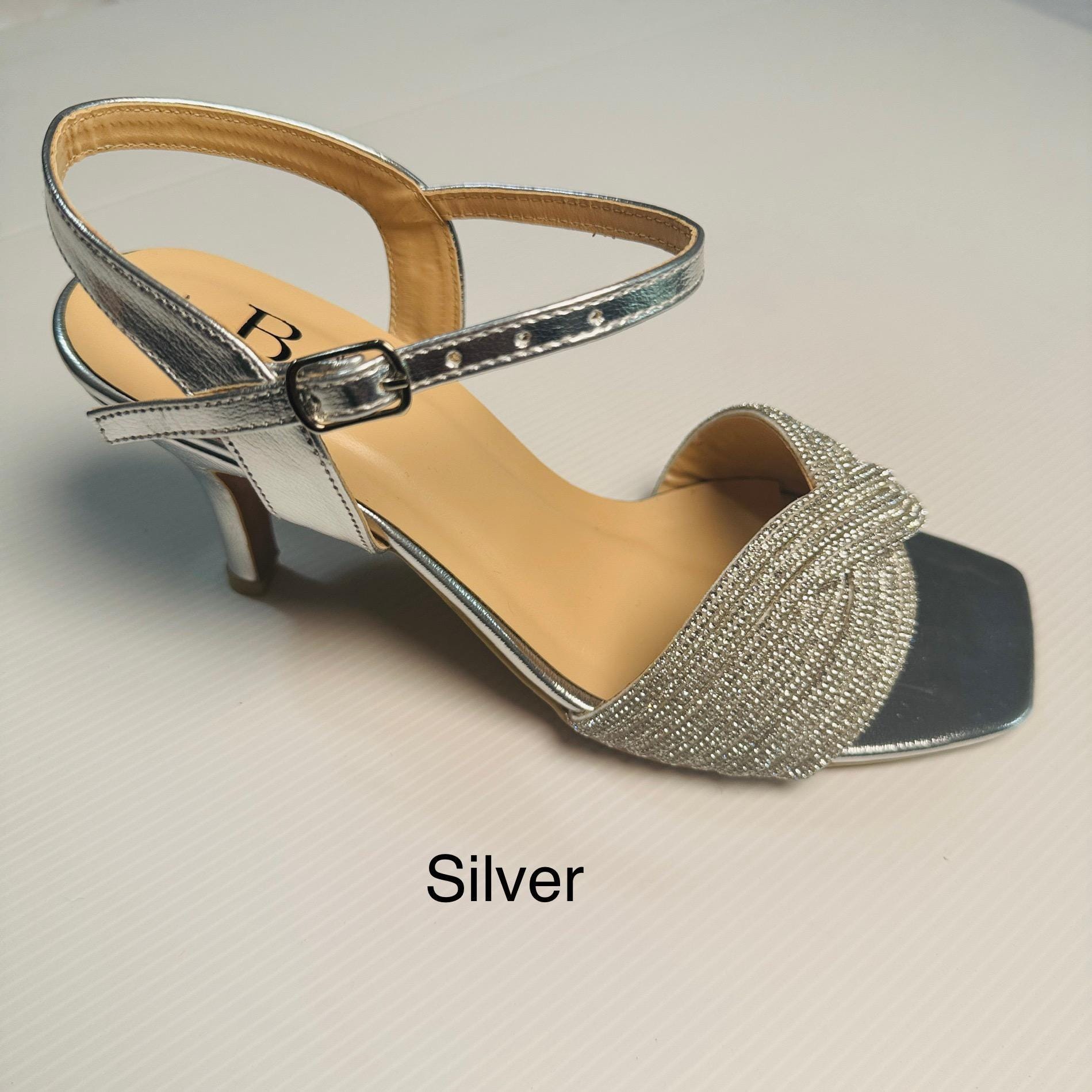 Bisma (B43) Handmade Sandal 3 Inch Heel, Gold, Silver, Champagne ...