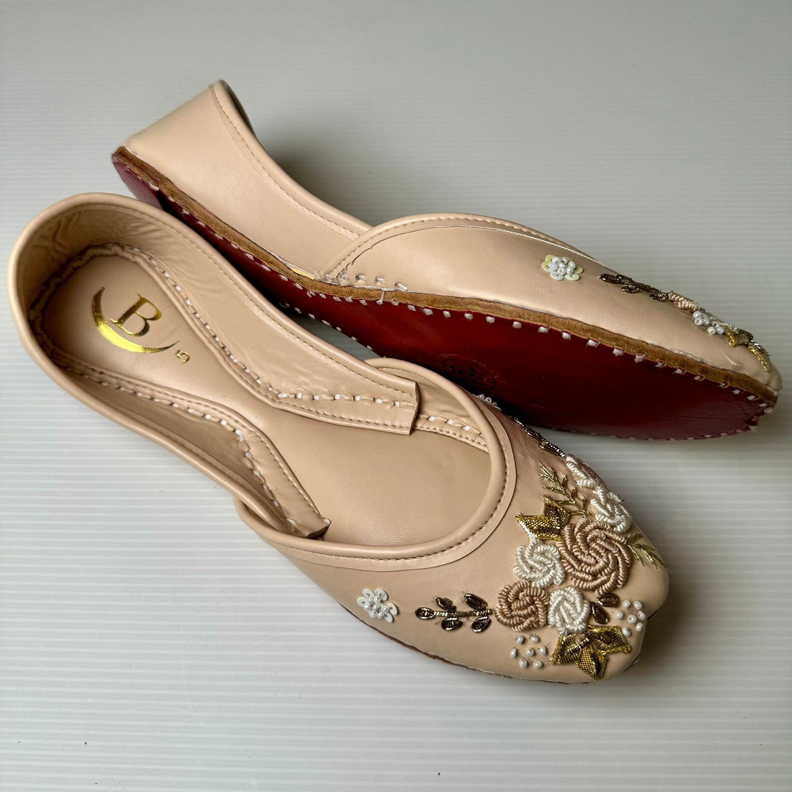 Bisma Handmade Khussa Mojri Indian Punjabi Jutti, Wedding Party Style ...
