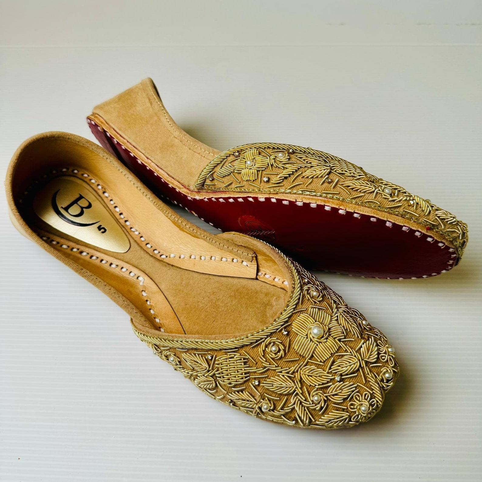 Bisma Handmade Khussa Mojri Indian Punjabi Jutti, Wedding Party Style ...