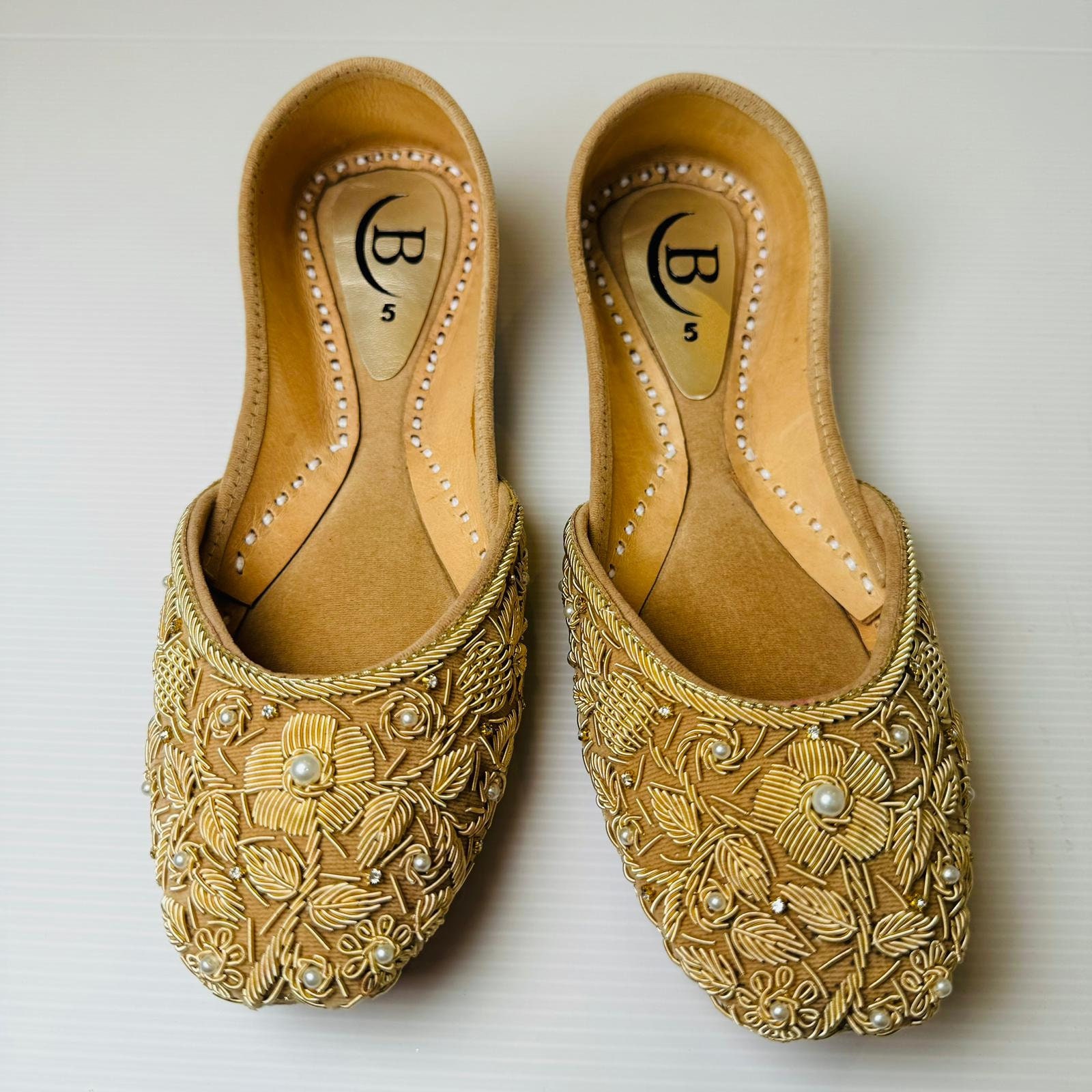 Bisma Handmade Khussa Mojri Indian Punjabi Jutti, Wedding Party Style ...