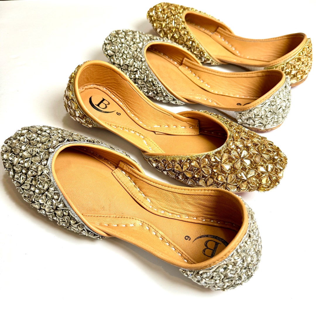 Bisma Handmade Khussa Mojri Indian Punjabi Jutti, Wedding Party Style ...