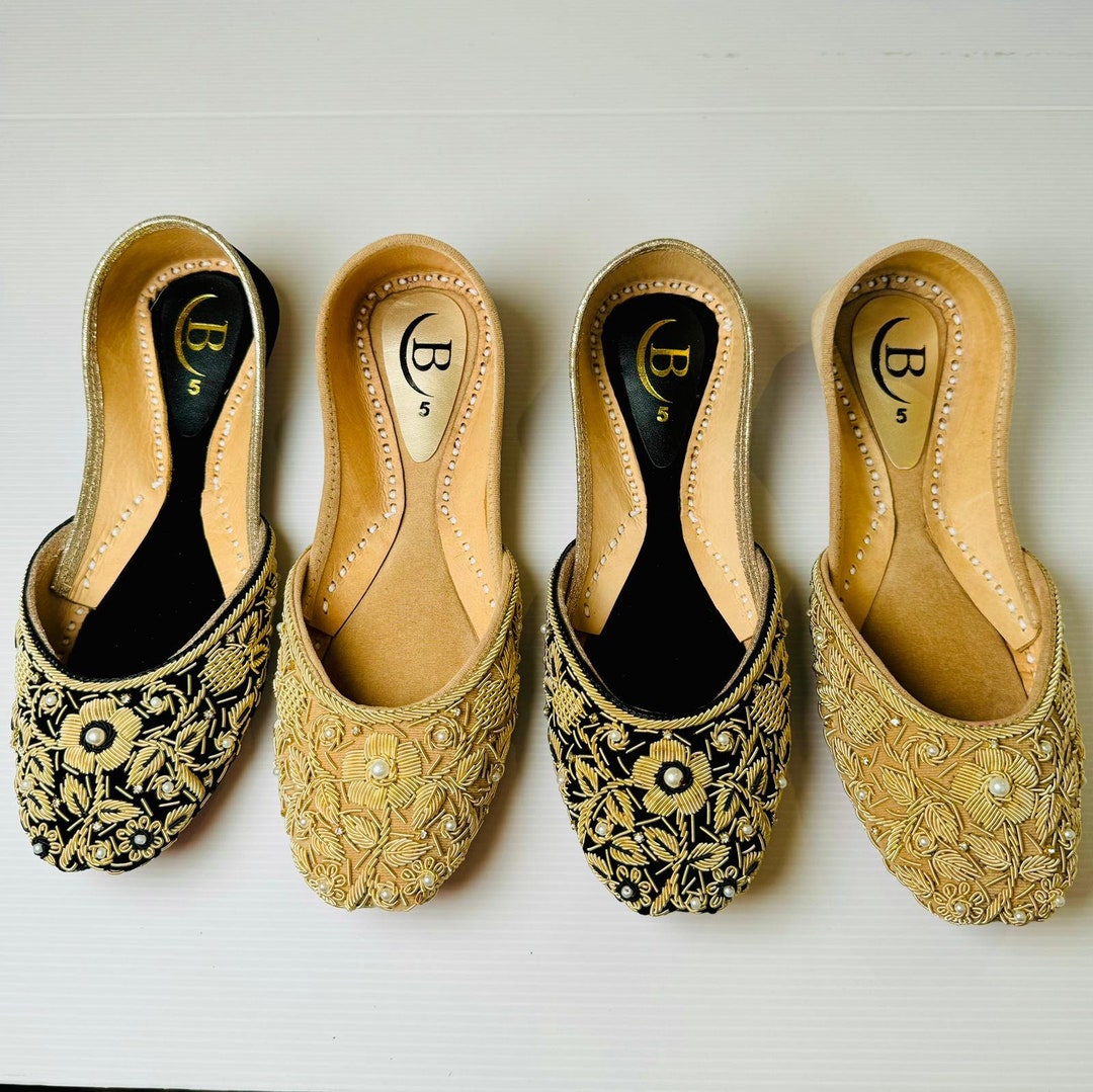 Bisma Handmade Khussa Mojri Indian Punjabi Jutti, Wedding Party Style ...