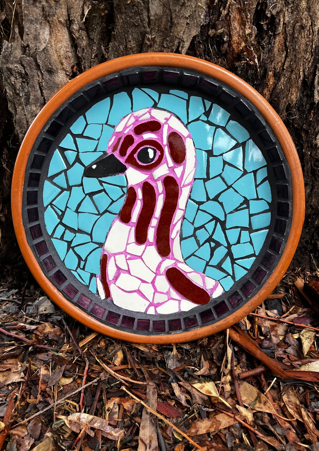 Mosaic Birdbath. Emu Chick. - Etsy