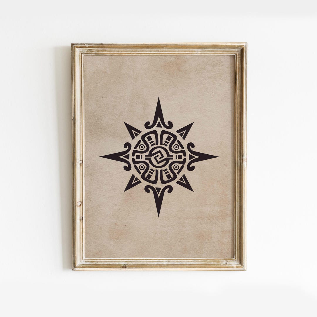 Vintage Mayan Sun Wall Art Print, Incan Star (digital Print) - Etsy