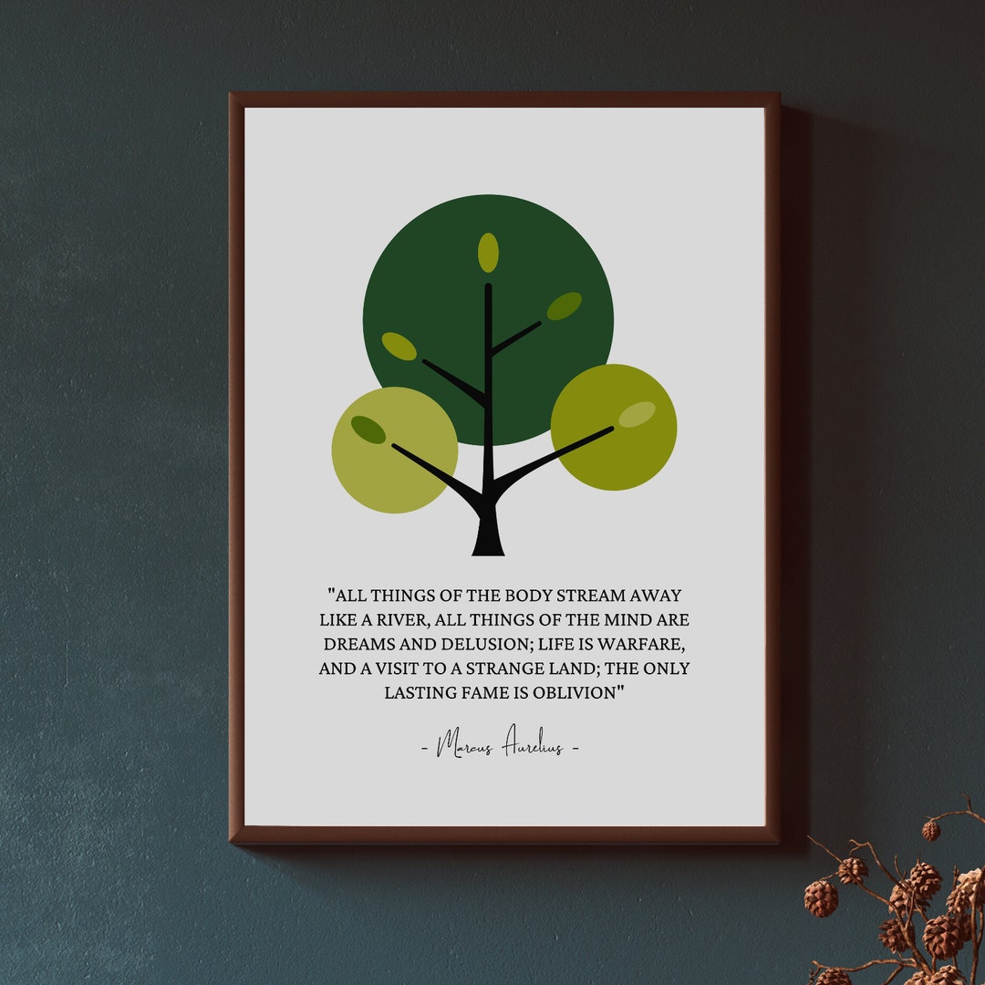 Stoicism Poster, Stoic Print, Marcus Aurelius Quote, Quote Print Wall ...