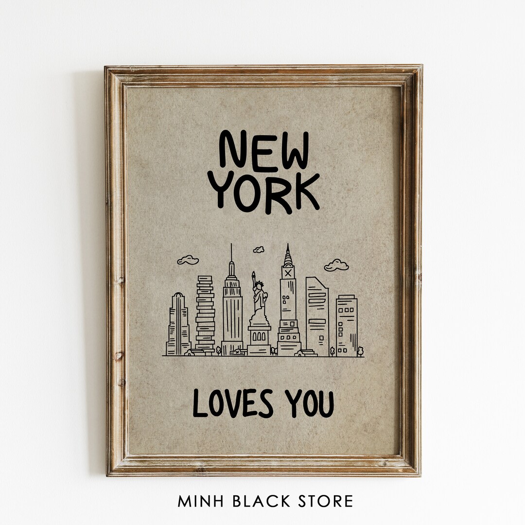 Vintage New York Print Wall Art, New York City Print Art, NY Poster ...