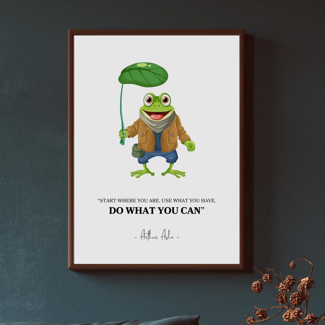 Motivational Quote Wall Art - Arthur Ashe Quotes - Start Where You Are ...