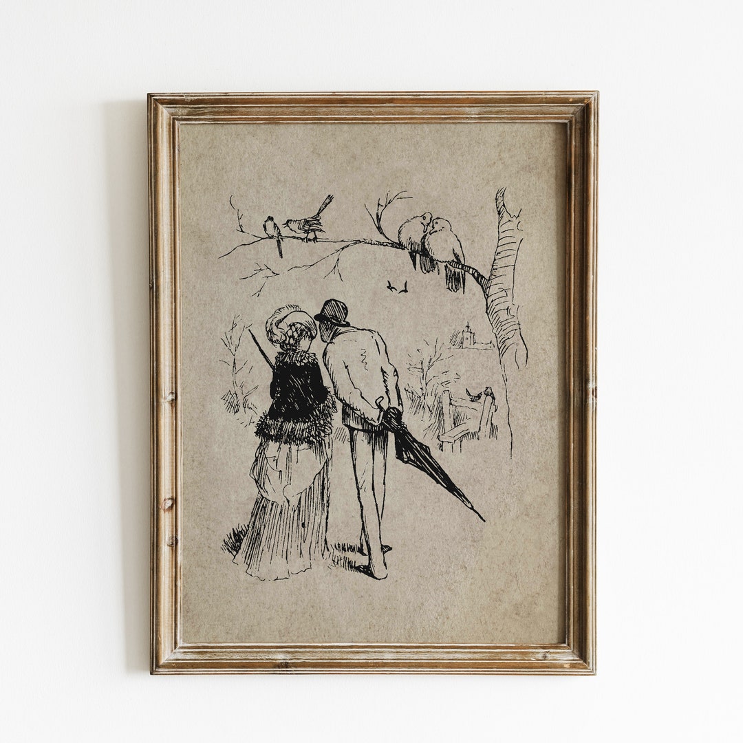 Couple Wall Art, Love Wall Art, Couple Portrait Illustrations, Love ...