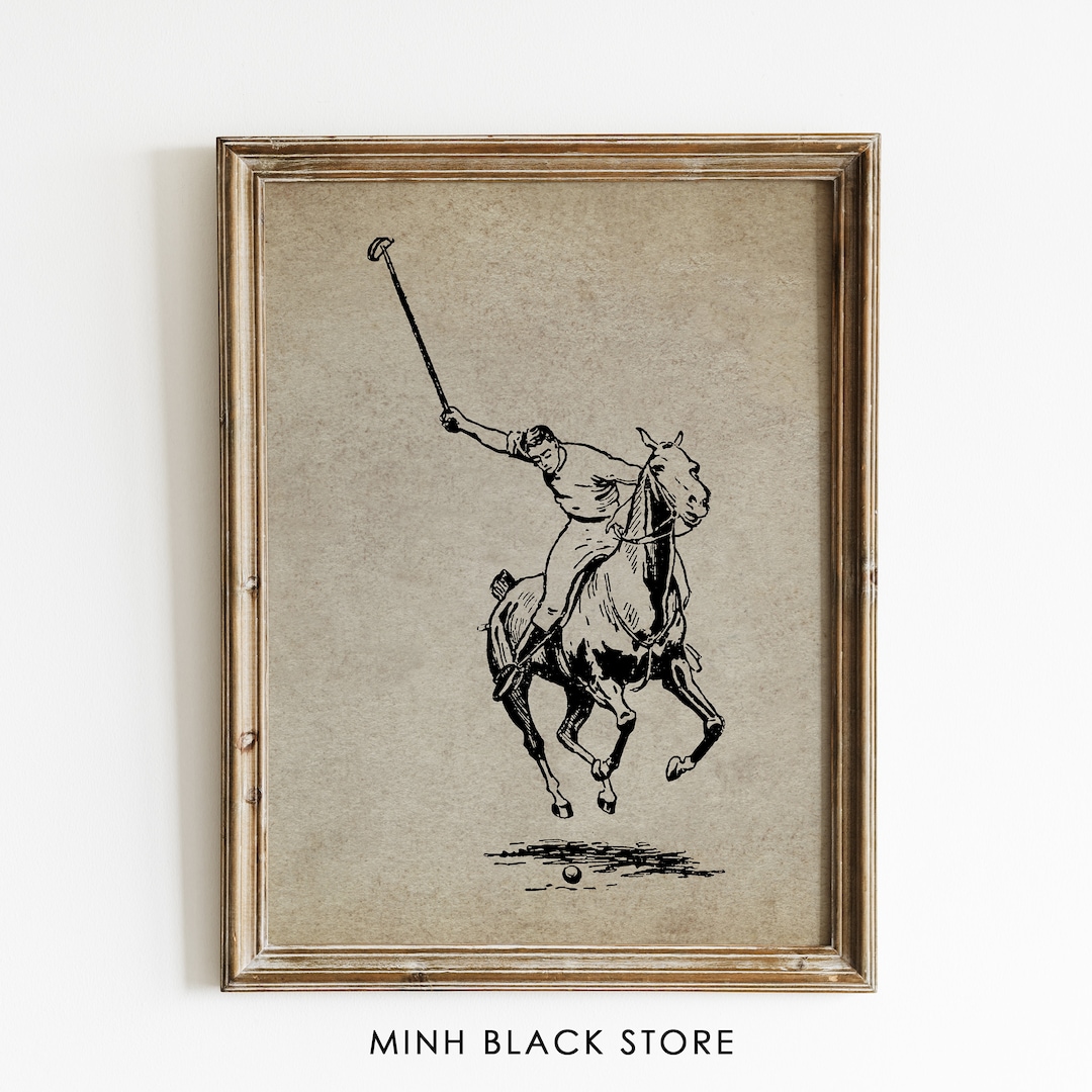 Vintage Polo Wall Art 1, Polo Horse Art, Polo Game, Horse Wall Art ...