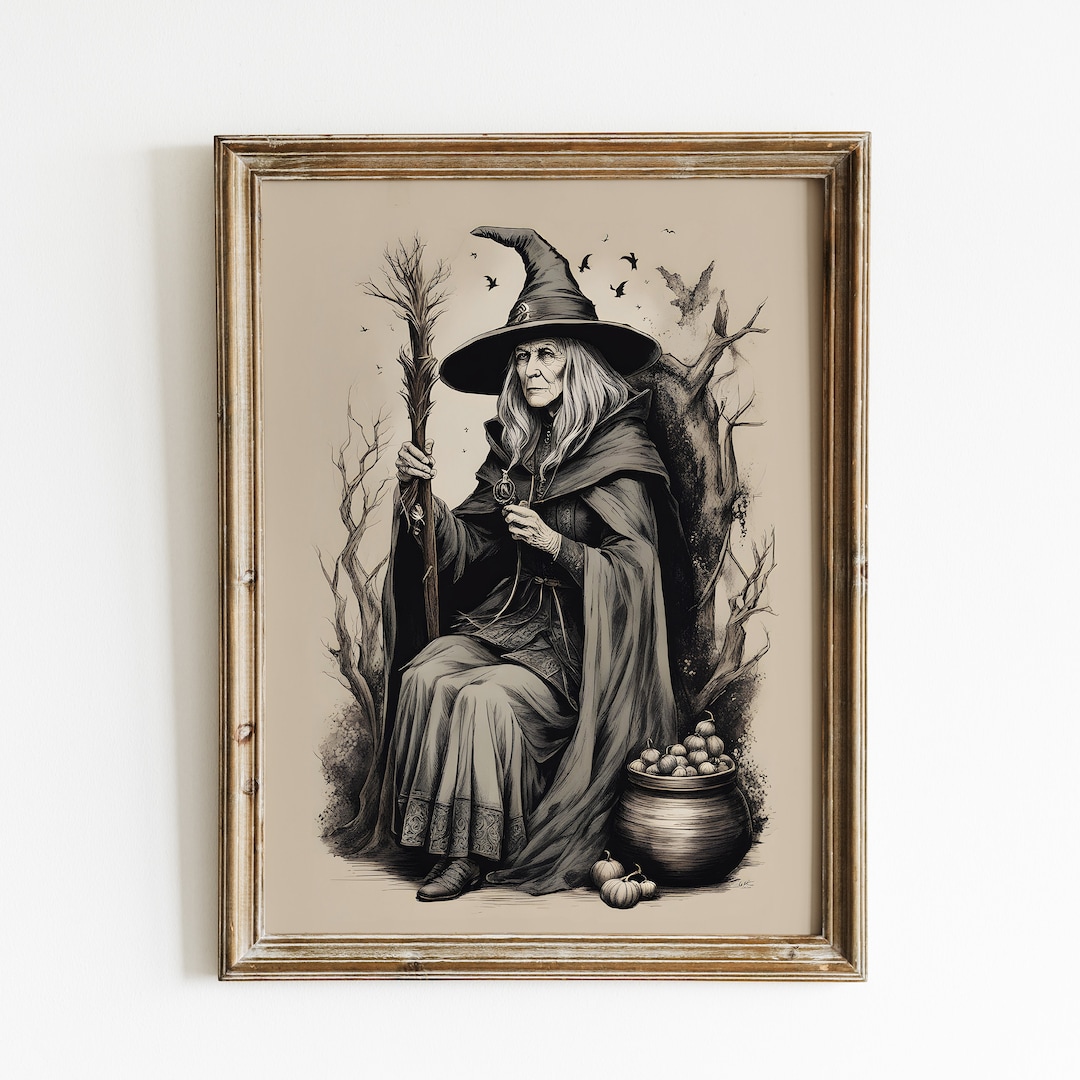 Vintage Witch Wall Art, Supernatural Painting (digital Download) - Etsy