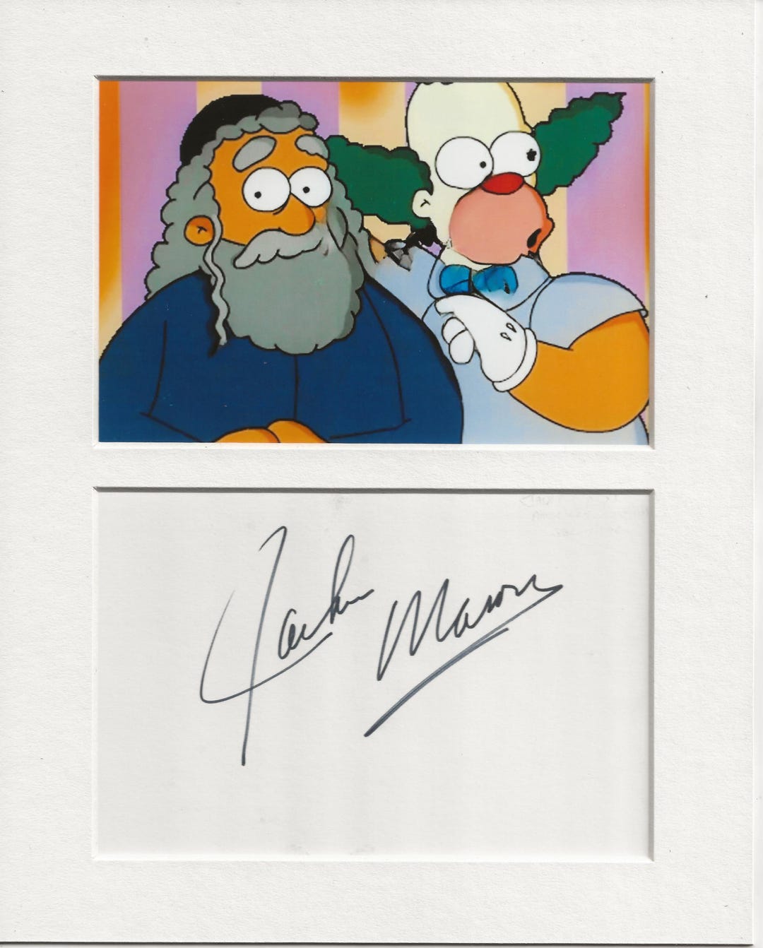 Jackie Mason the Simpsons Signed Genuine Authentic Autograph UACC RD ...