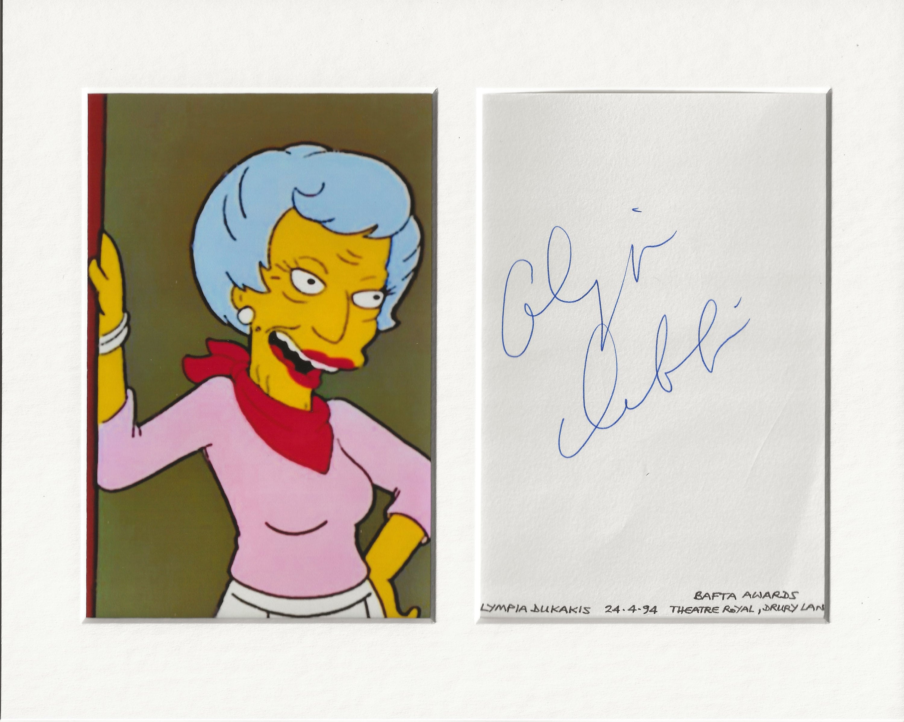 Olympia Dukakis the Simpsons Signed Genuine Authentic Autograph ...