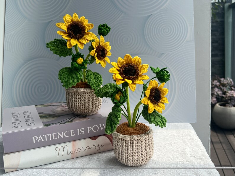 Crochet Flower in the Pot, Handmade, Personalized Gift for Her, Home ...