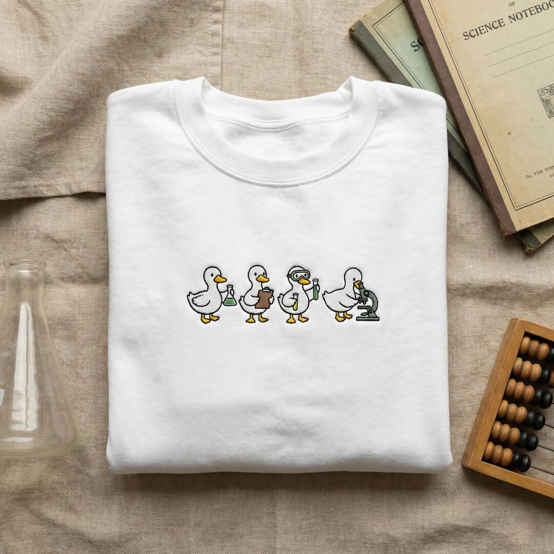 Embroidered Science Goose Sweatshirt, Lab Duck Chemistry Hoodie, Funny ...