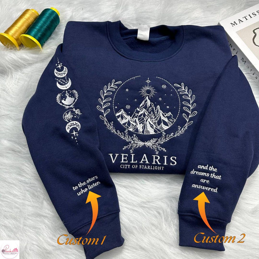 Velaris City of Starlight Embroidered Sweatshirt, Velaris Embroidered ...