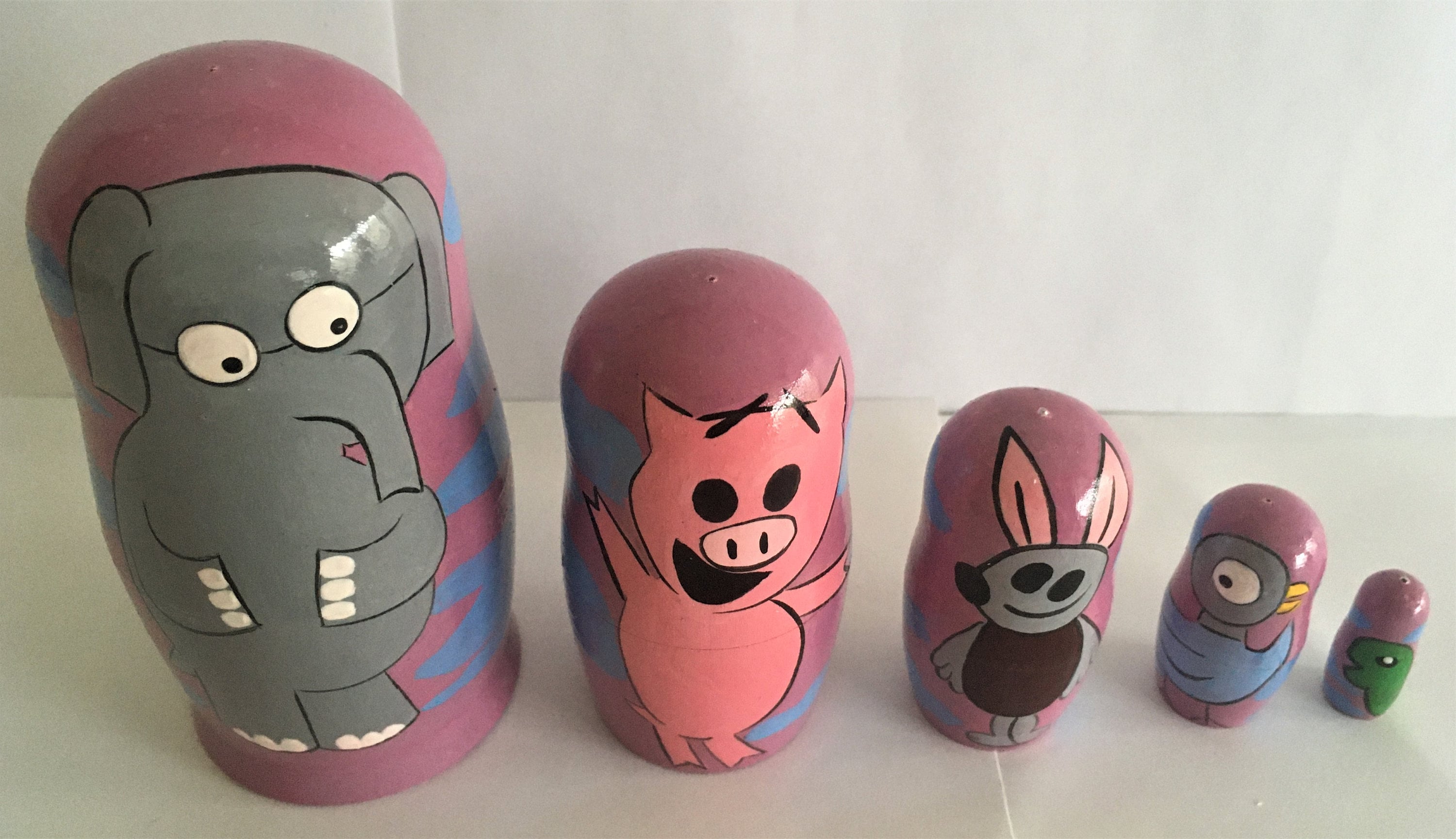 Elephant & Piggie Nesting Doll - Etsy