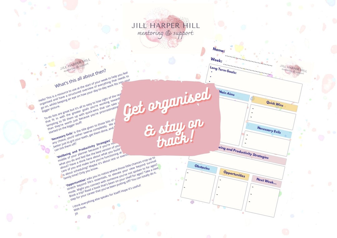 Weekly Productivity Planner - Printable Digital Download - Etsy