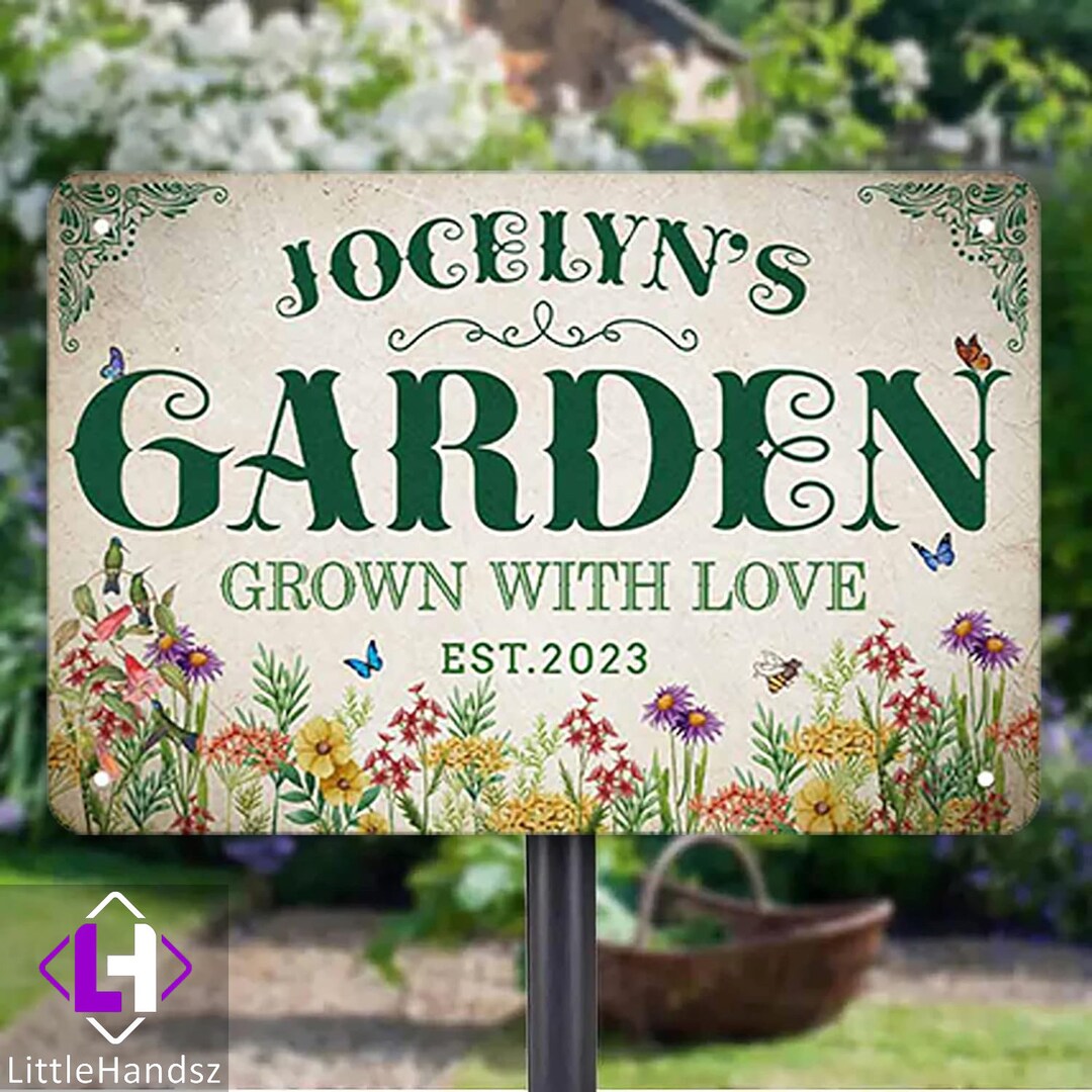 Personalized Gardening Grown With Love Metal Signs Personalized Metal ...