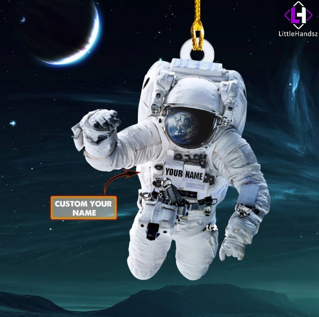 Spaceman Christmas Tree Ornament Astronaut Acrylic or Wooden - Etsy