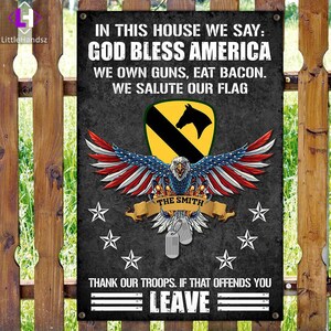 Thank Our Troops God Bless America Metal Sign, Eagles Honoring Veterans ...