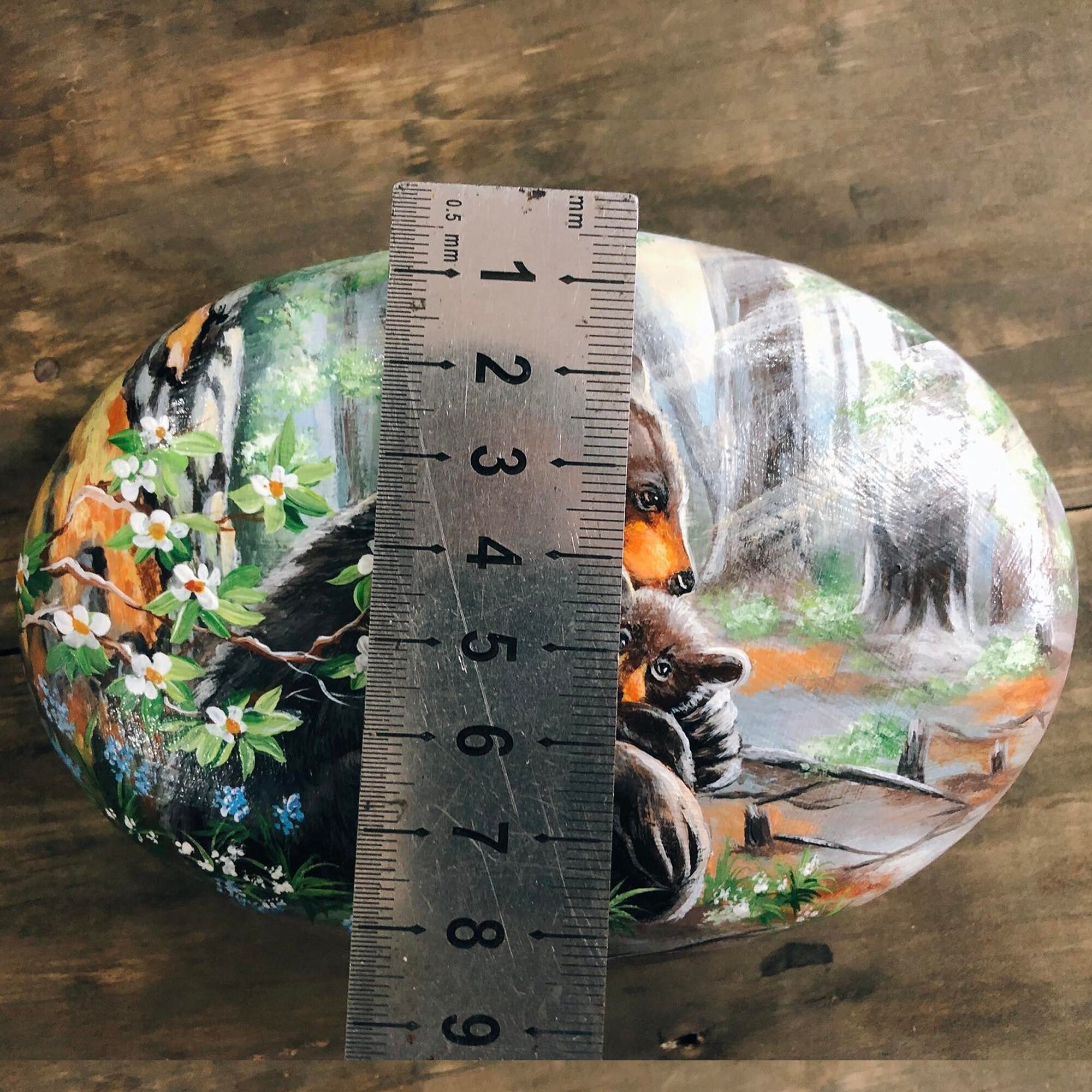 Black Bears on a Rock,gift for Mom Painted Rocks,bears Art, Gift for ...