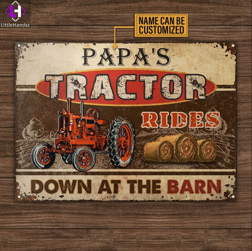 Personalized Tractor Barn Metal Sign, Tractor Rides Metal Sign, Barn ...
