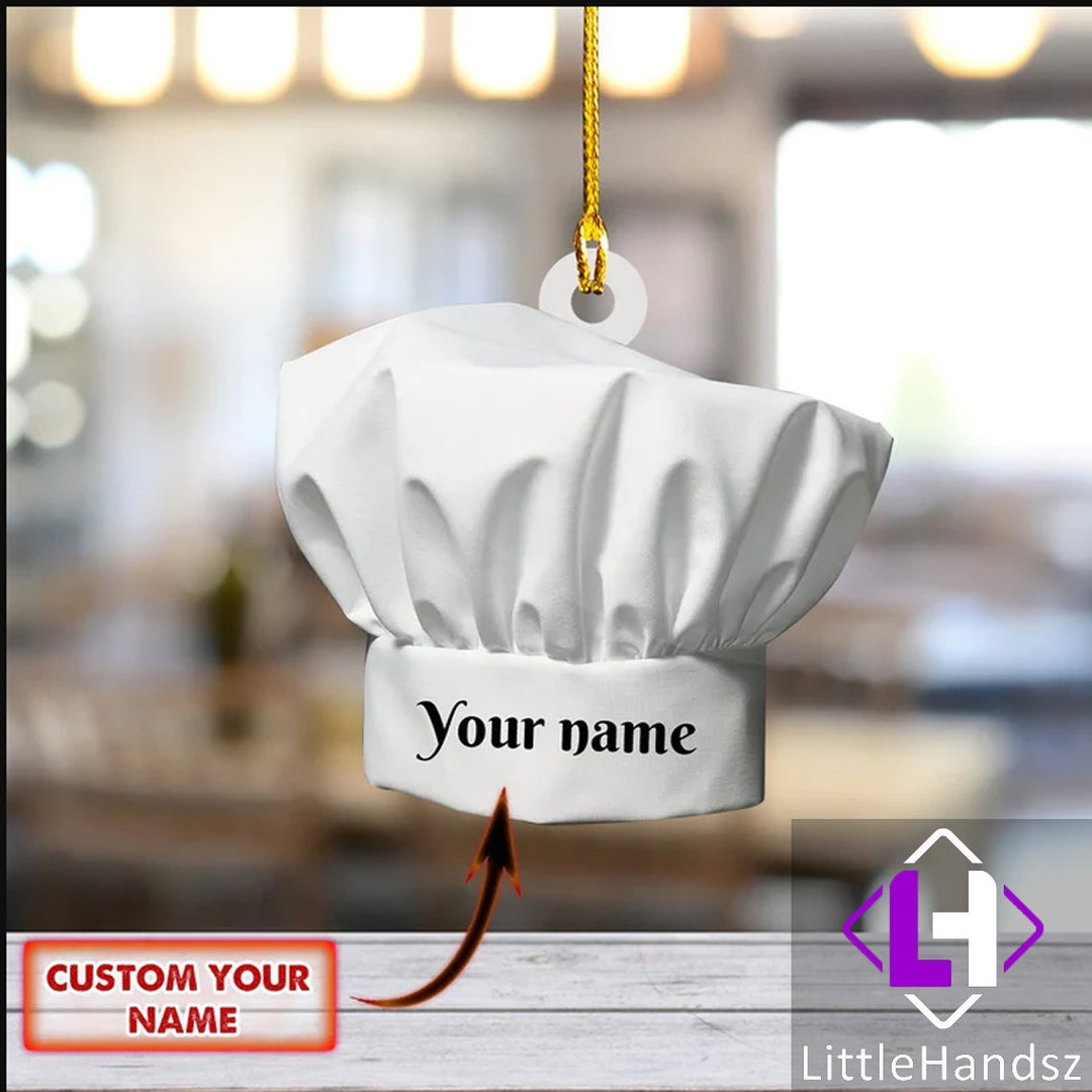 Personalized Chef Christmas Ornament, Chef Hat Christmas Ornament, Chef ...
