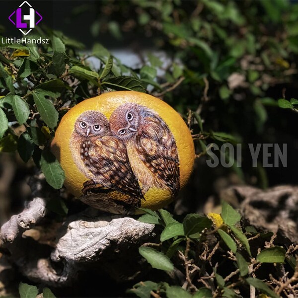 Painted Owl Rocks - Etsy