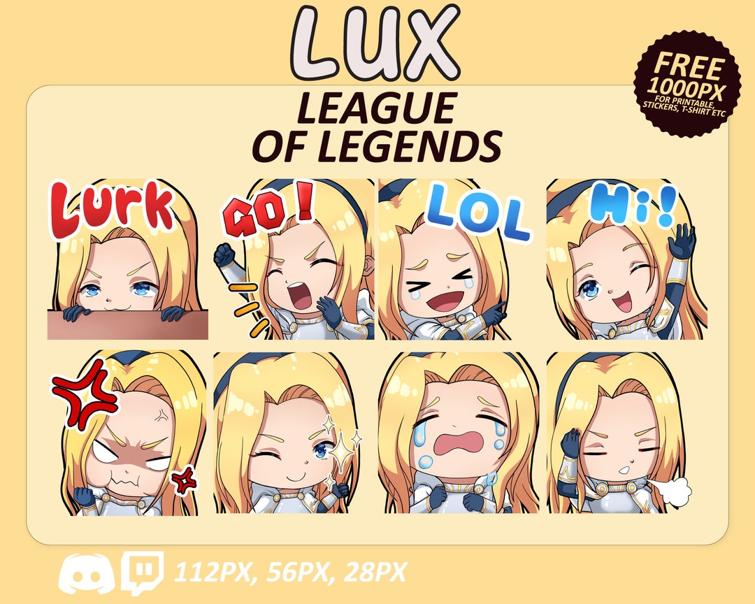 Lux LOL Emotes, Lux Emotes, League of Legends Emotes, Twitch Emotes ...