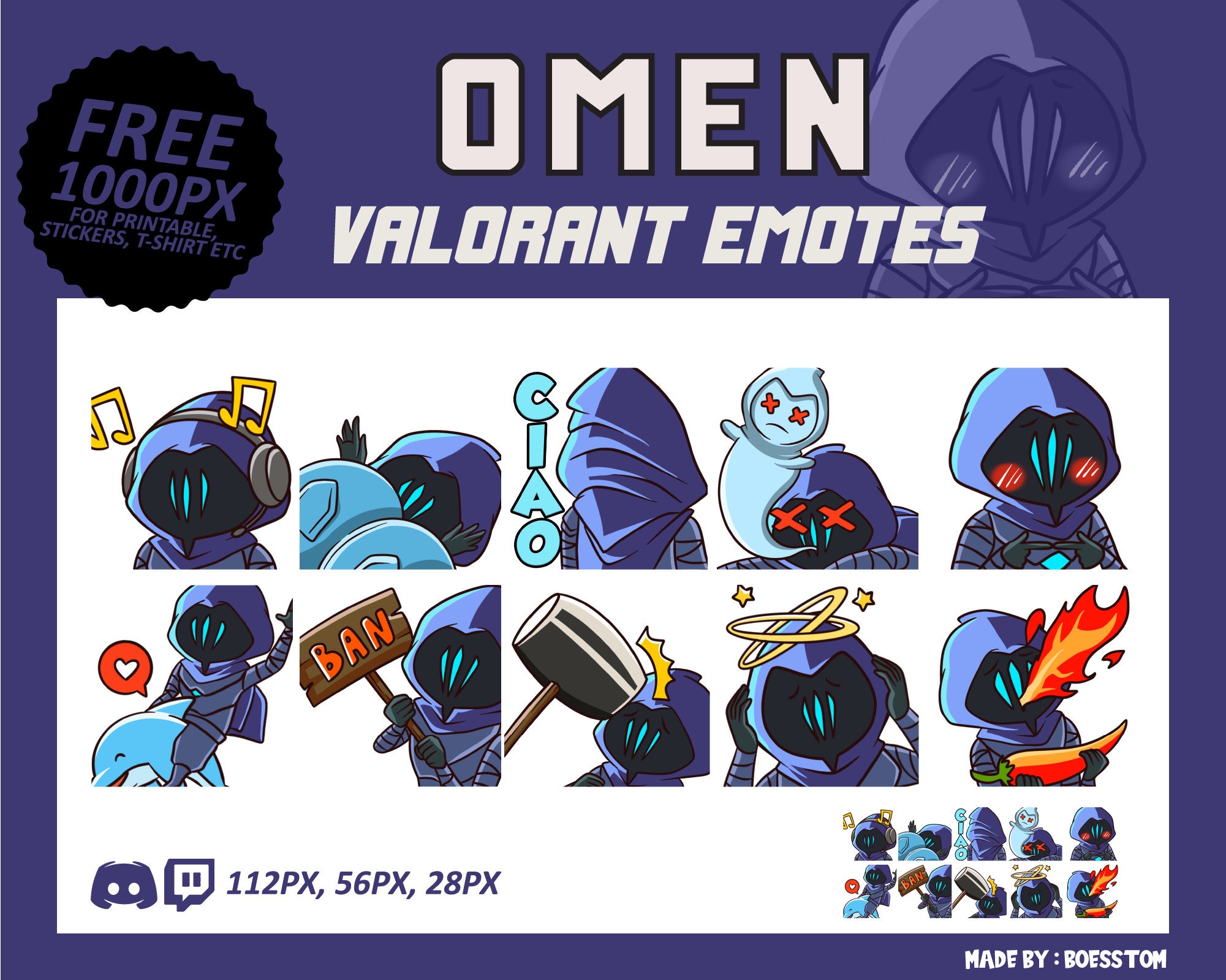 Omen Valorant Emotes, Omen Emotes, Valorant Emotes, Twitch Emotes ...