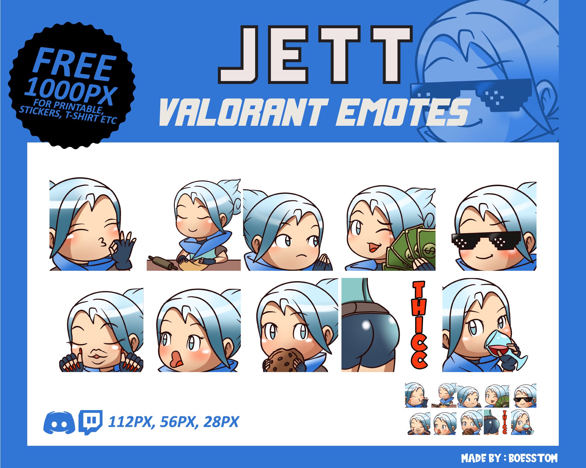 Jett Valorant Emotes, Jett Emotes, Valorant Emotes, Twitch Emotes ...