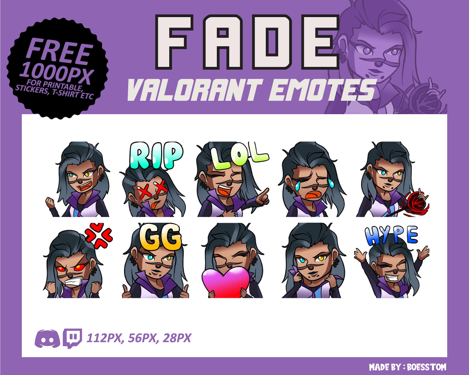 Fade Valorant Emotes, Fade Emotes, Valorant Emotes, Twitch Emotes ...