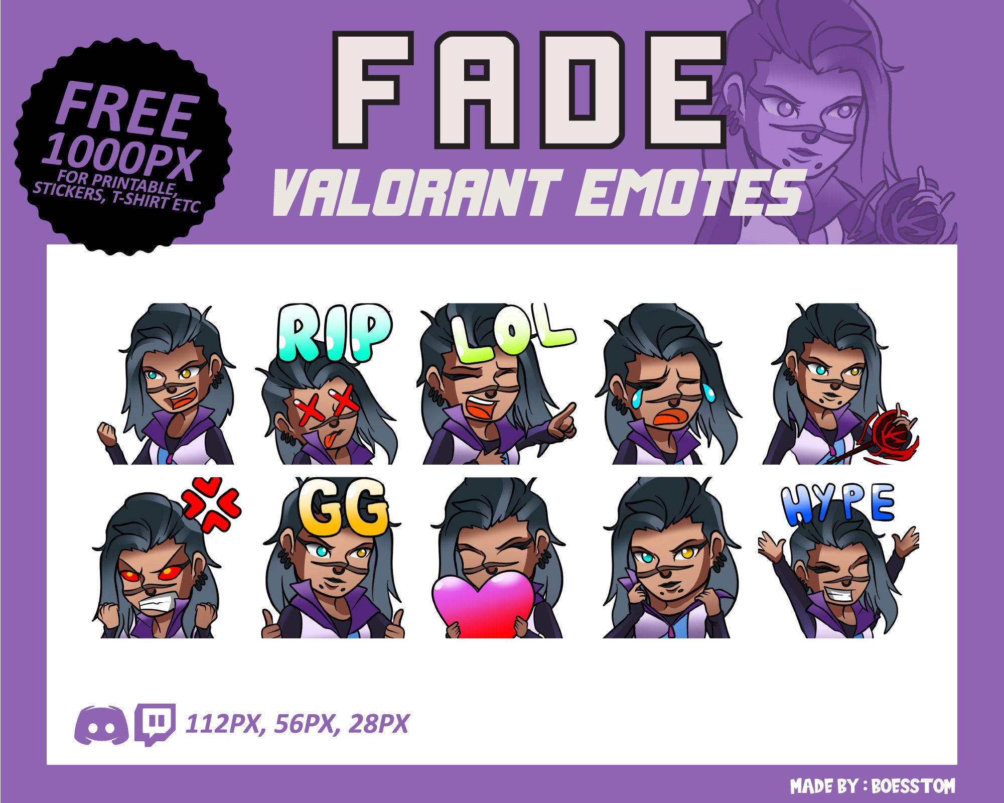 Fade Valorant Emotes, Fade Emotes, Valorant Emotes, Twitch Emotes ...