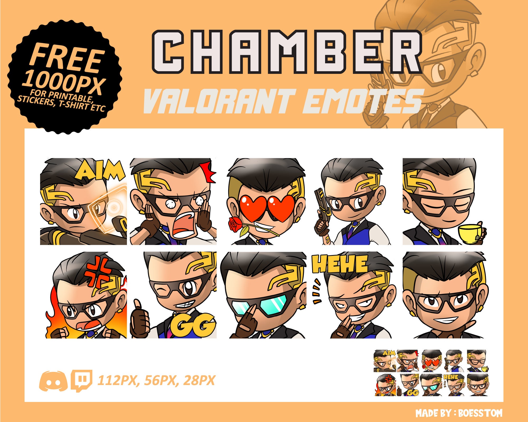Chamber Valorant Emotes Chamber Emotes Valorant Emotes - Etsy Singapore