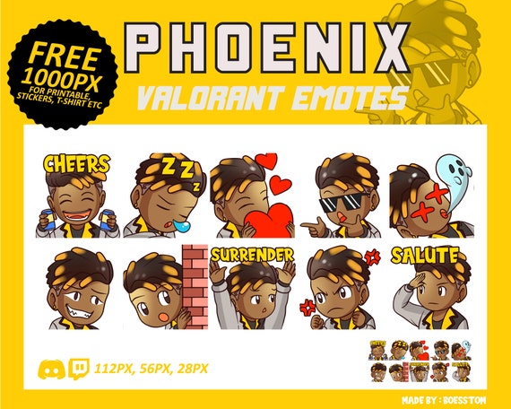 Phoenix Valorant Emotes Phoenix Emotes Valorant Emotes | Etsy
