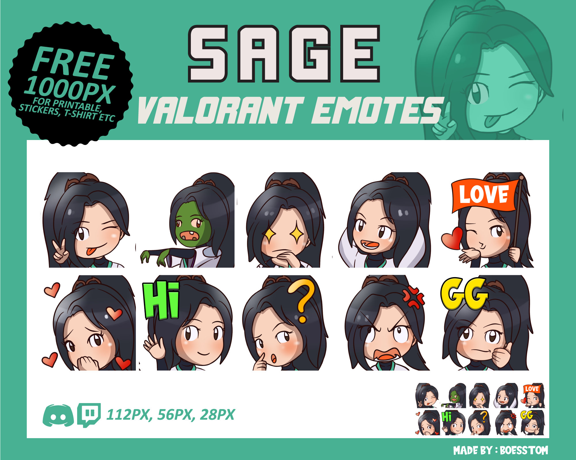 Sage Valorant Emotes, Sage Emotes, Valorant Emotes, Twitch Emotes ...