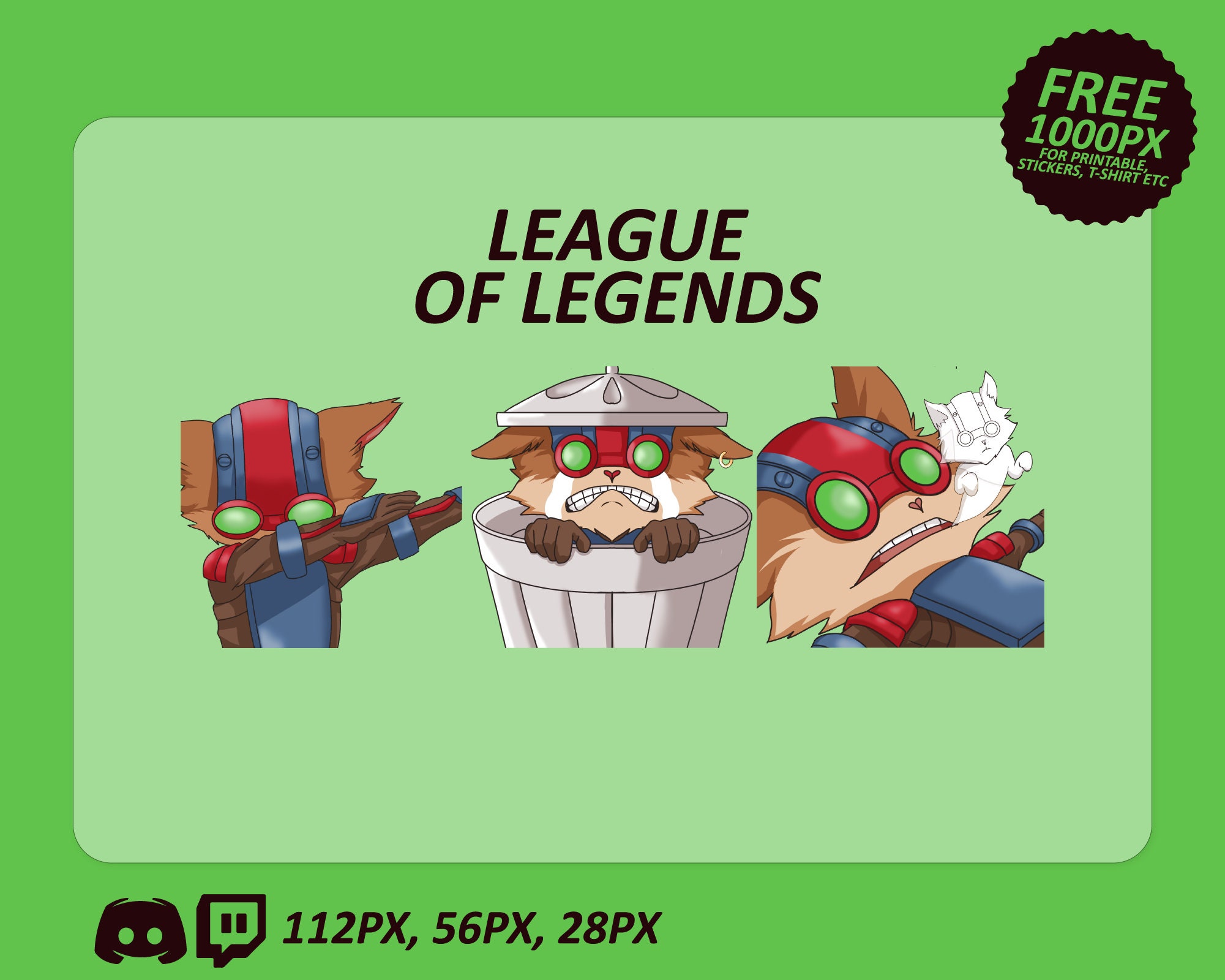 Ziggs LOL Emotes, Ziggs Emotes, League of Legends Emotes, Twitch Emotes ...