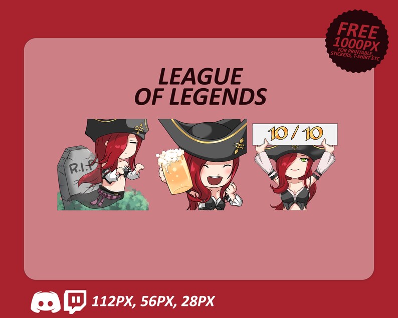 Miss Fortune LOL Emotes Miss Fortune Emotes League of - Etsy