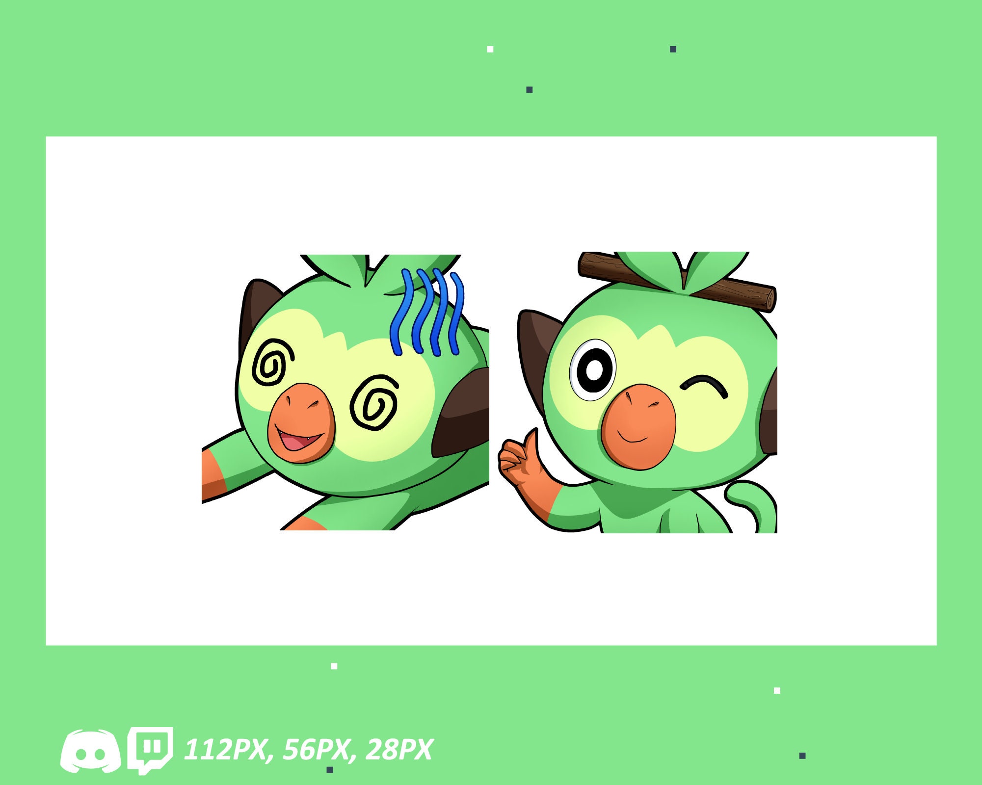 Grookey Pokemon Emotes, Grookey Emotes, Pokemon Emotes, Twitch Emotes ...