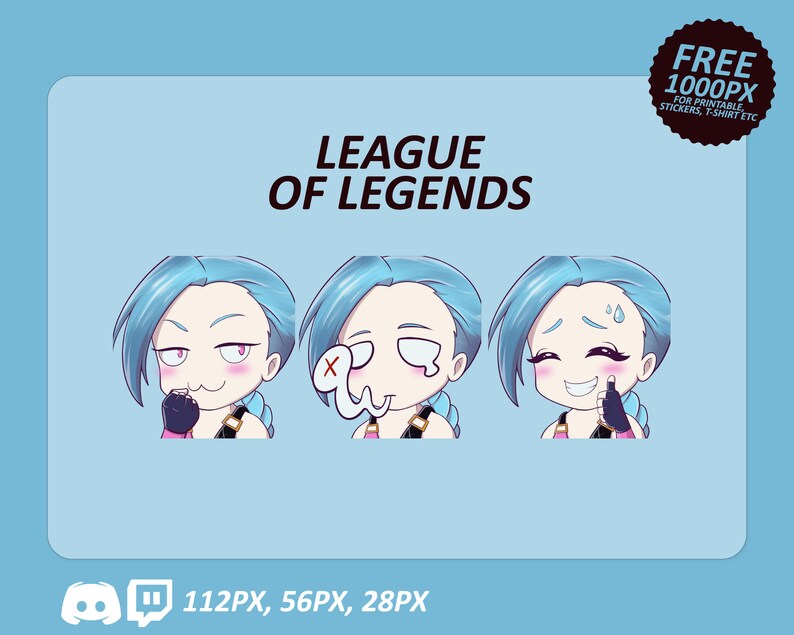 Jinx LOL Emotes Jinx Emotes League of Legends Emotes Twitch - Etsy