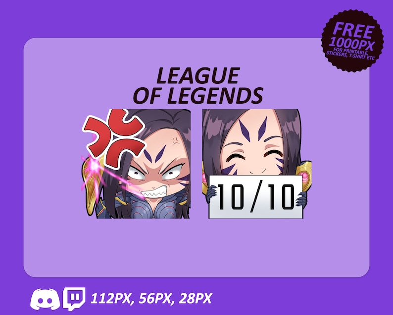 Kaisa LOL Emotes, Kaisa Emotes, League of Legends Emotes, Twitch Emotes ...