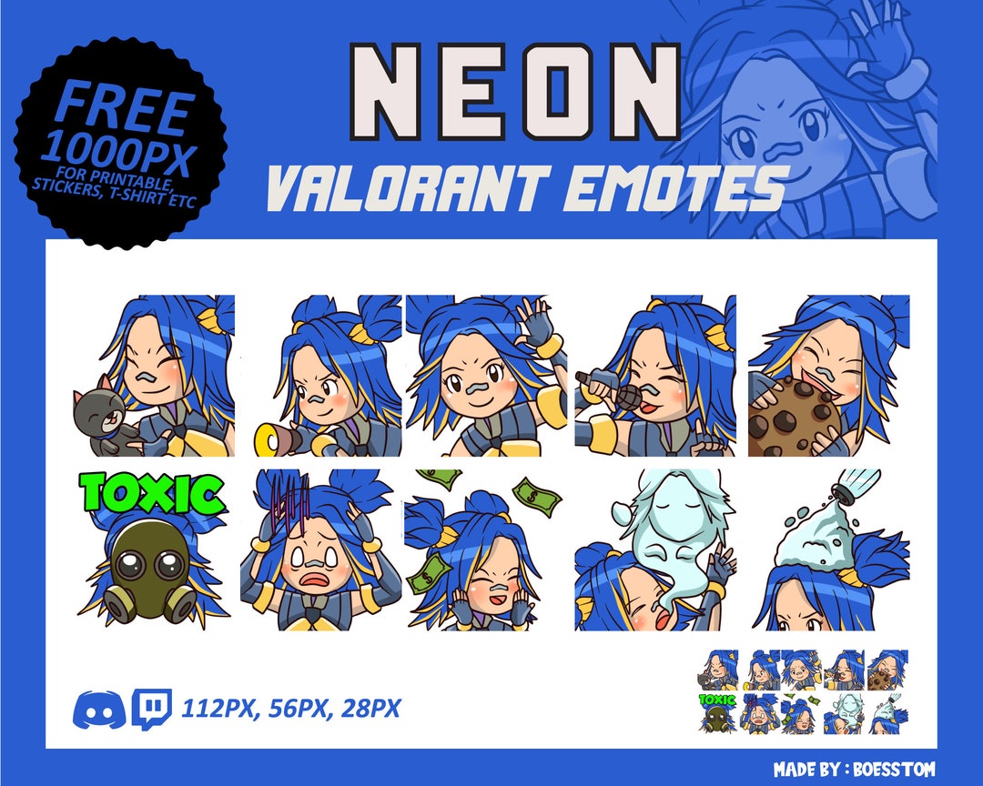 Neon Valorant Emotes, Neon Emotes, Valorant Emotes, Twitch Emotes ...