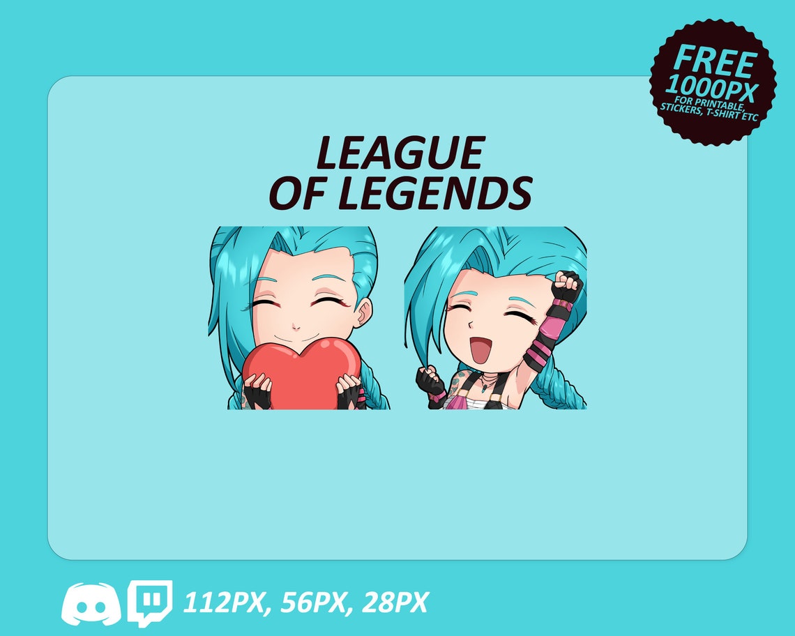 Jinx LOL Emotes, Jinx Emotes, League of Legends Emotes, Twitch Emotes ...