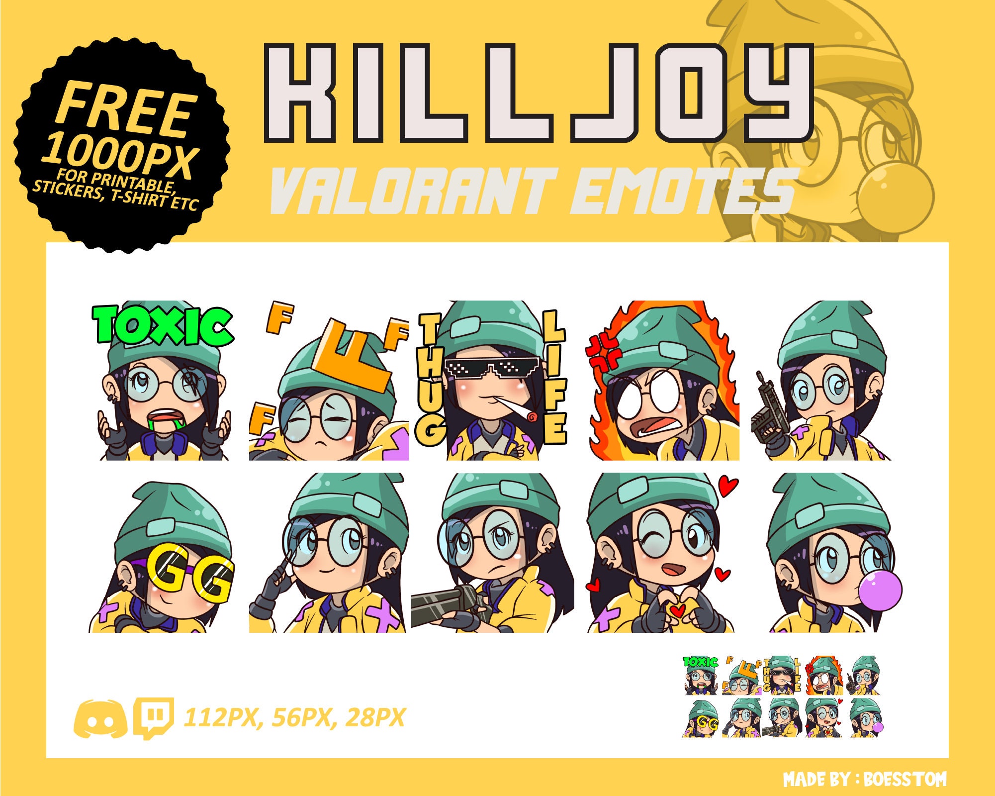 Killjoy Valorant Emotes, Killjoy Emotes, Valorant Emotes, Twitch Emotes ...