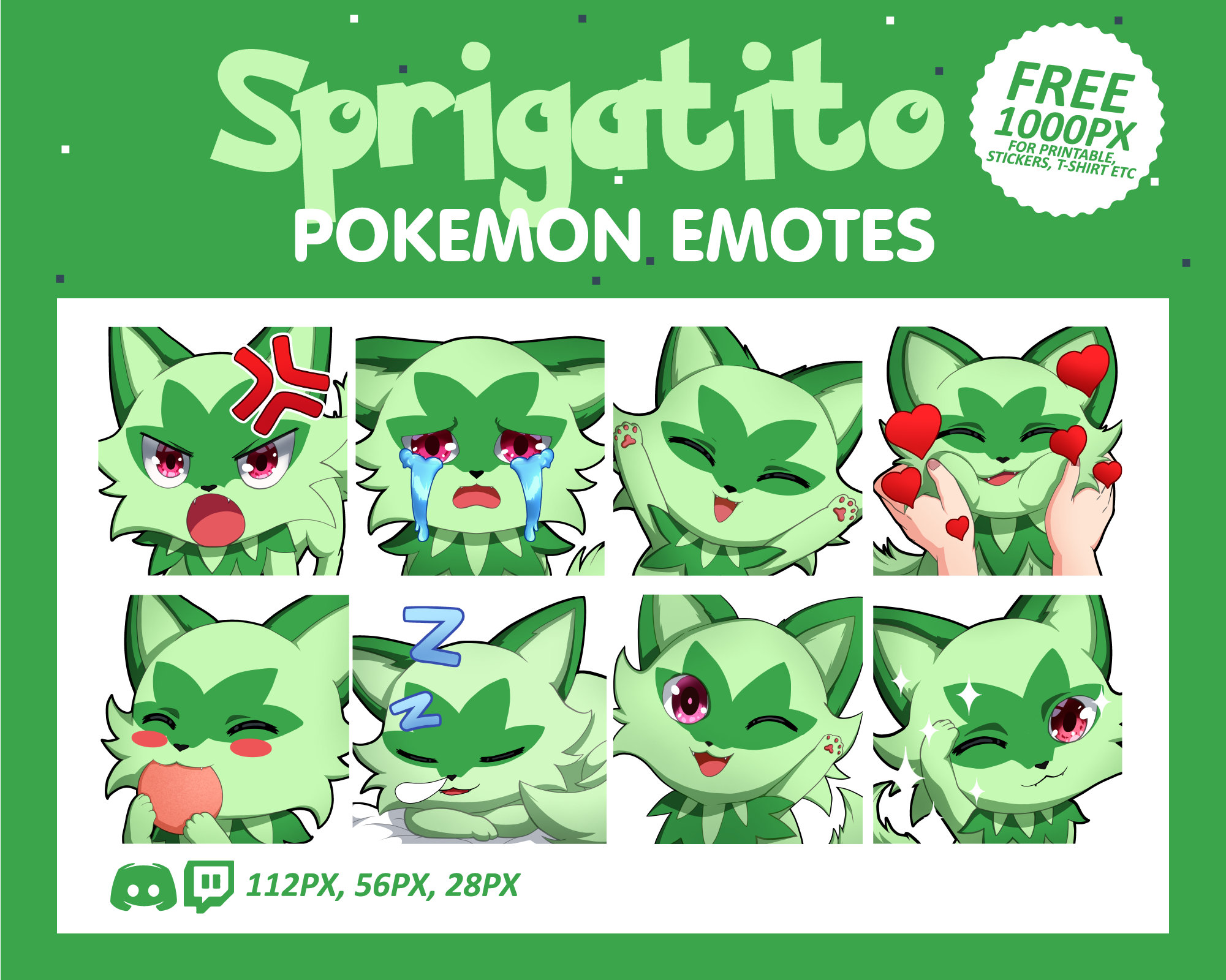 Sprigatito Pokemon Emotes Sprigatito Emotes Pokemon Emotes - Etsy