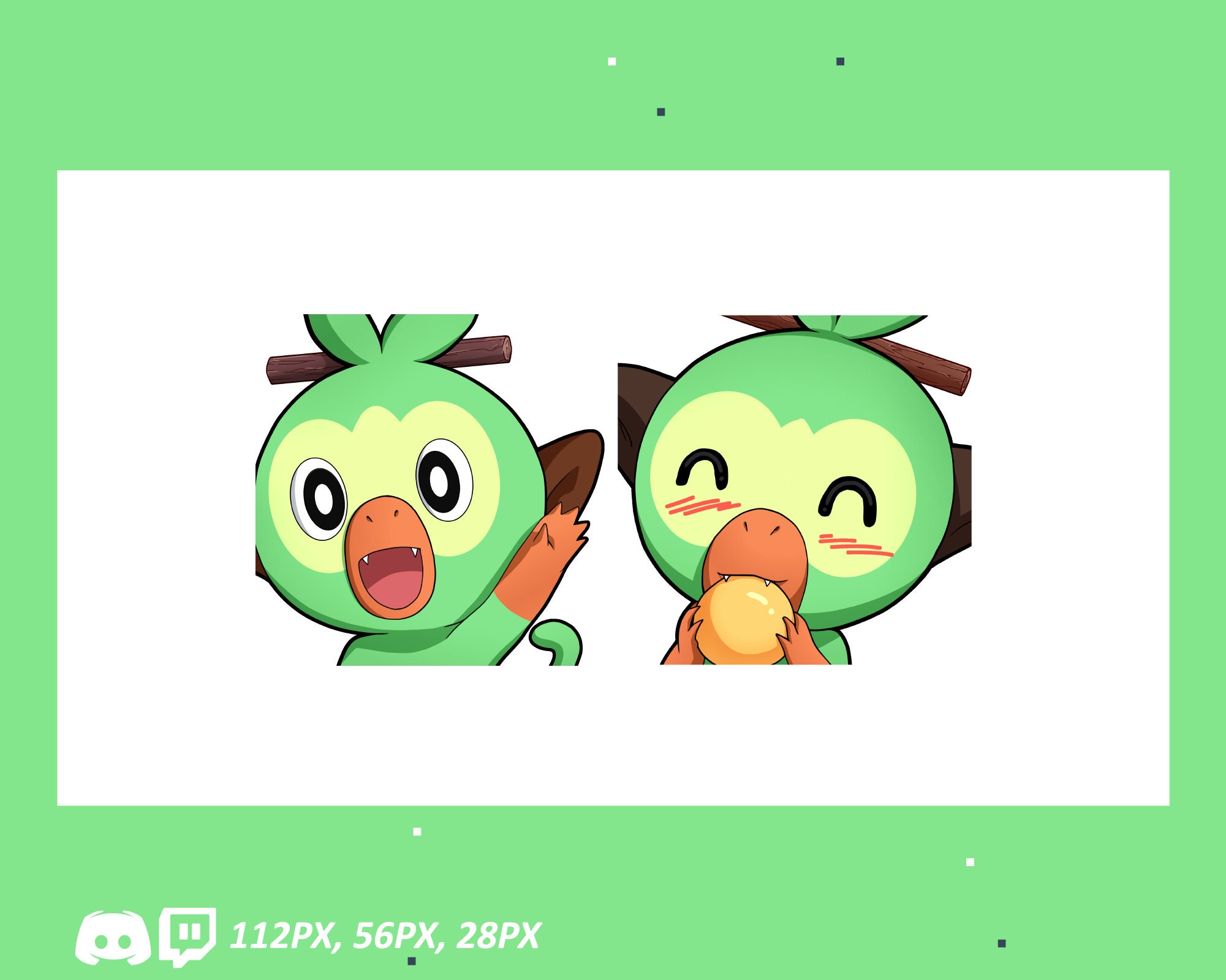 Grookey Pokemon Emotes, Grookey Emotes, Pokemon Emotes, Twitch Emotes ...