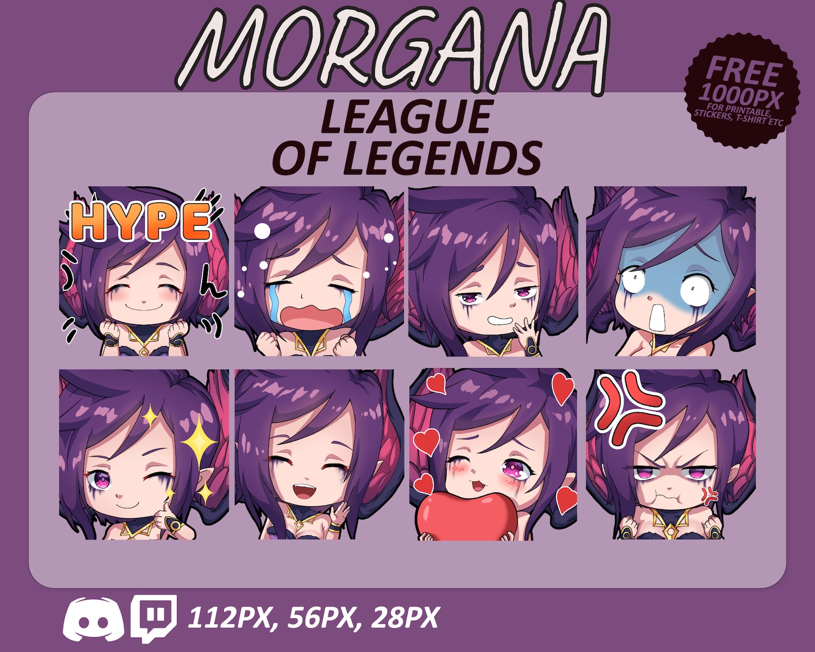 Morgana LOL Emotes, Morgana Emotes, League of Legends Emotes, Twitch ...