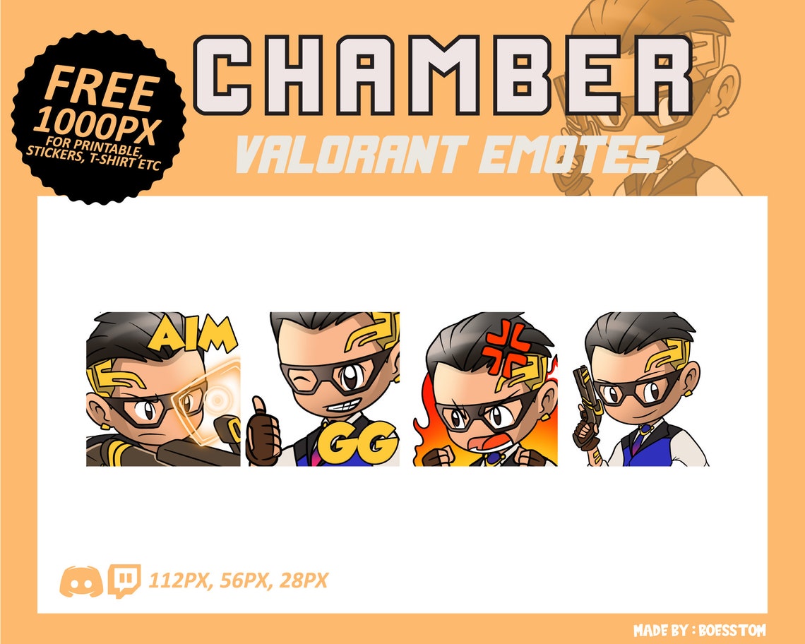 4X Chamber Valorant Emotes, Chamber Emotes, Valorant Emotes, Twitch ...