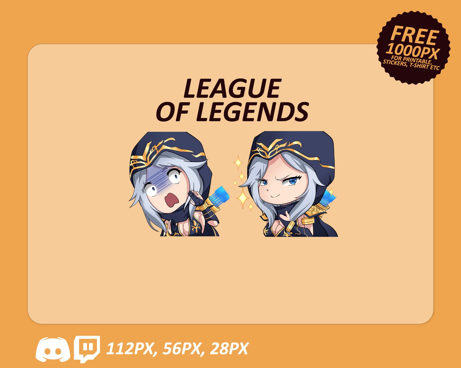 Ashe LOL Emotes, Ashe Emotes, League of Legends Emotes, Twitch Emotes ...
