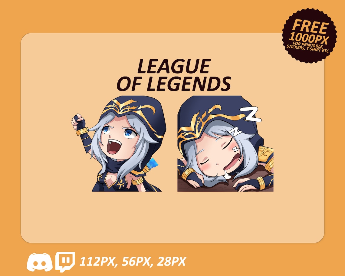 Ashe LOL Emotes, Ashe Emotes, League of Legends Emotes, Twitch Emotes ...